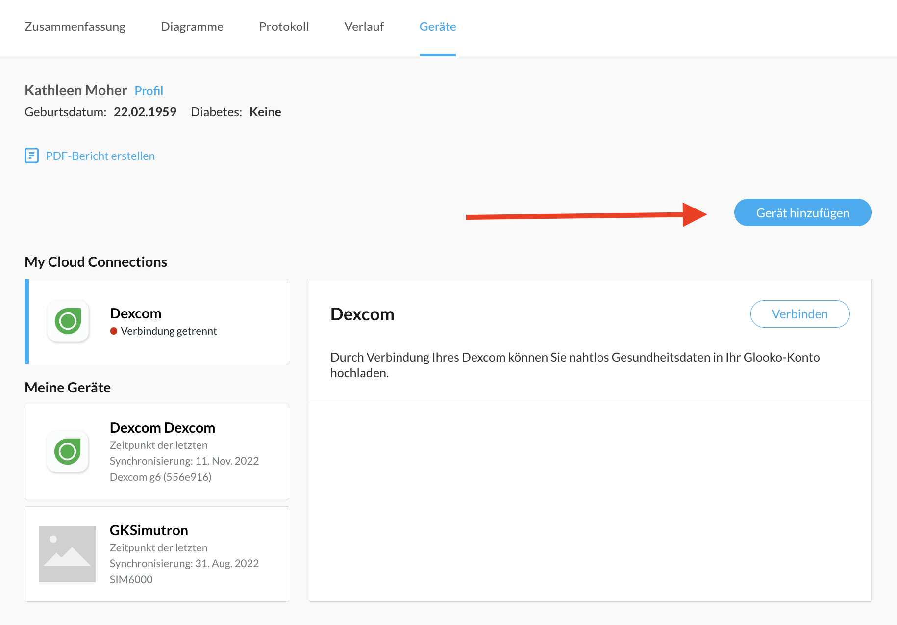 Geräte in der Glooko Web App hinzufügen – Glooko | Helpcenter